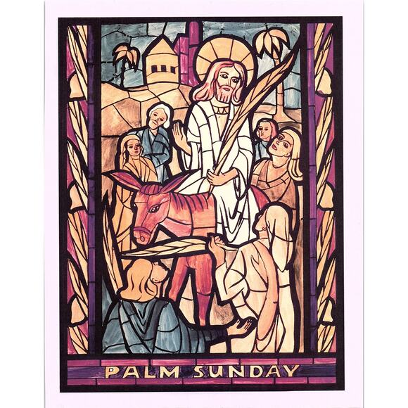 None | Other | Jesus Triumphal Entry Palm Sunday 98s Art Print Retro ...